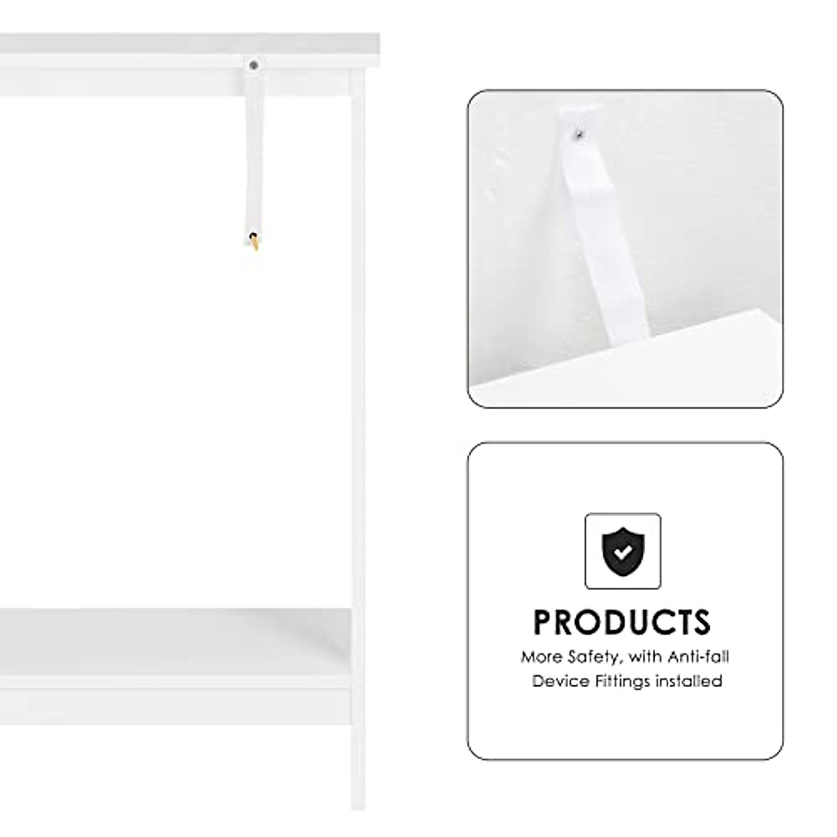 ITUSUT Console Sofa Table for Entryway with 2 Tier Shelves, Narrow Entryway Table for Living Room with Sturdy Engineering Wood and Strong Construction, Easy to Assembly, White