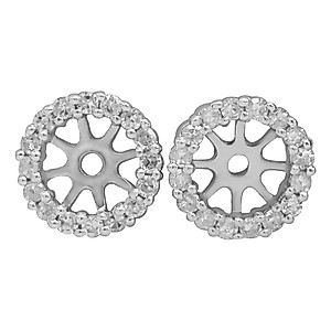 Dazzlingrock Collection 0.25 Carat (ctw) Round White Diamond Removable Jackets for Women's Stud Earrings in 14K White Gold