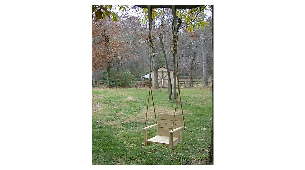 Wood Tree Swing - Durable Wooden Hanging Chair for Indoors & Outdoors