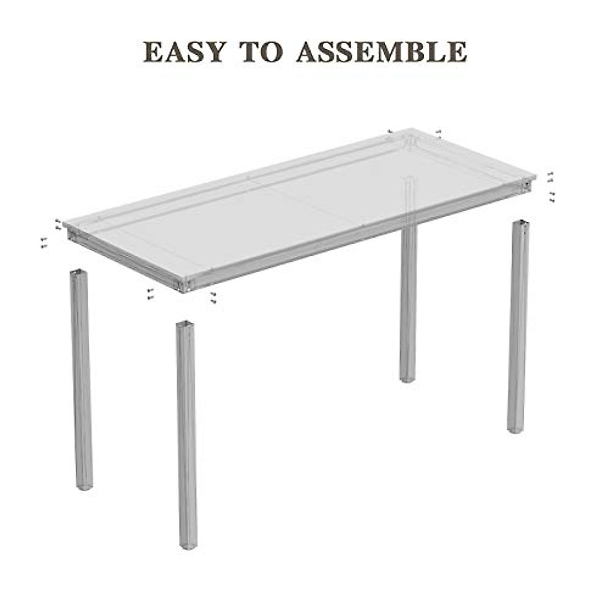 Teraves Computer Desk/Dining Table Office Desk Sturdy Writing Workstation for Home Office (47.24”, Beige + White Frame)