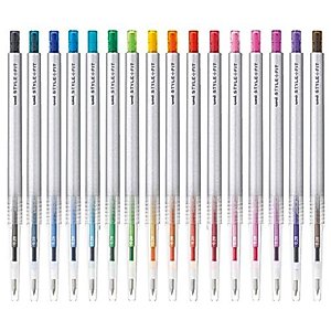 Uni-ball StyleFit Retractable Gel Ink Pen (UMN-139-28), Slim & Stylish Body, 0.28 mm, 16 Color Set