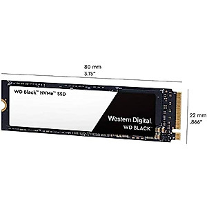WD Black 250GB High-Performance NVMe PCIe Internal - M.2 2280, 8 Gb/s - WDS250G2X0C