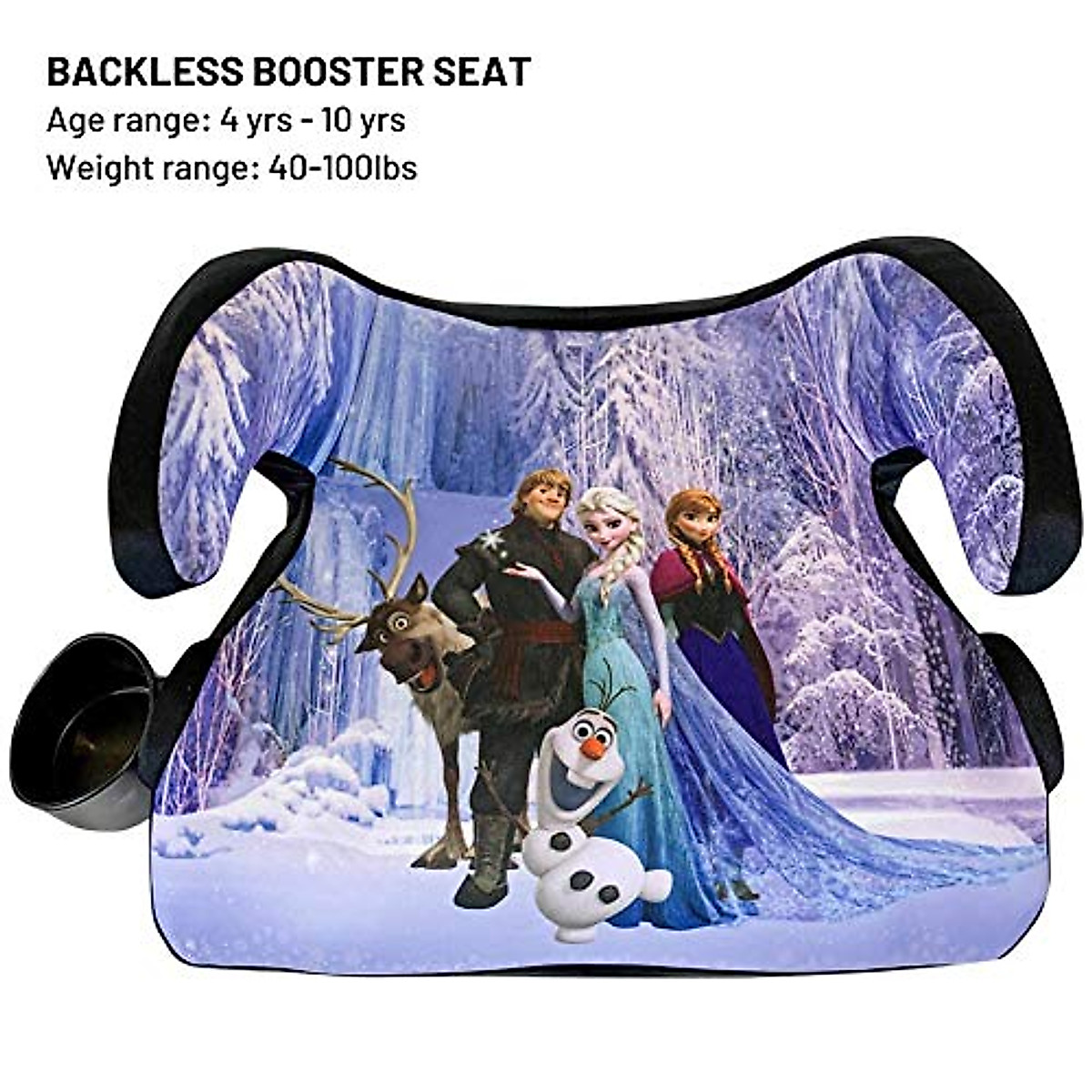 KidsEmbrace Disney Frozen Backless Booster Car Seat with Seatbelt Positioning Clip, Elsa, Anna, Olaf and Kristoff