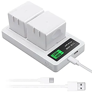ActZone 2Pack A-4a Rechargeable Batteries and LCD Dual Charger Compatible with Arlo Ultra, Ultra 2, Arlo Pro 3 and Pro 4 Camera VMC4040P VMA5400 VMC4350P 3.85V 4800mAh 18.48Wh