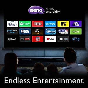 BenQ HT3550i True 4K Smart Home Theater Projector powered by Android TV - Google Play - Wireless Projection - HDR-PRO - 95 percent DCI-P3, 100 percent Rec709 - Lens shift (Renewed)