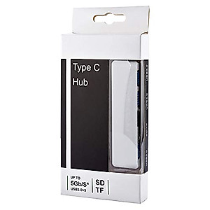 Leya-US Spare Part 5 in 1 Multi-Function Aluminium Alloy 5Gbps Transfer Rate USB-C/Type-C HUB Adapter with 3 USB 3.0 Ports & SD Card Slot & TF Card Slot Compatible for MacBook 2015/2016 / 2017(Gre