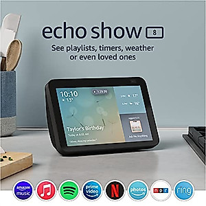 Echo Show 8 (2nd Gen, 2021 release) | HD smart display with Alexa and 13 MP camera | Charcoal