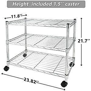 PRODCA Simple Deluxe Heavy Duty 3-Shelf Shelving Unit, 24" D x 14" W x 20" H, 3 Tier