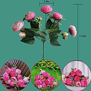 BOMJJOR 3 Pack Peonies Artificial Flowers Silk Peony Arrangement Bouquet for Wedding Centerpiece Garden Party Home Decor Vlog Fake Peonies Pink