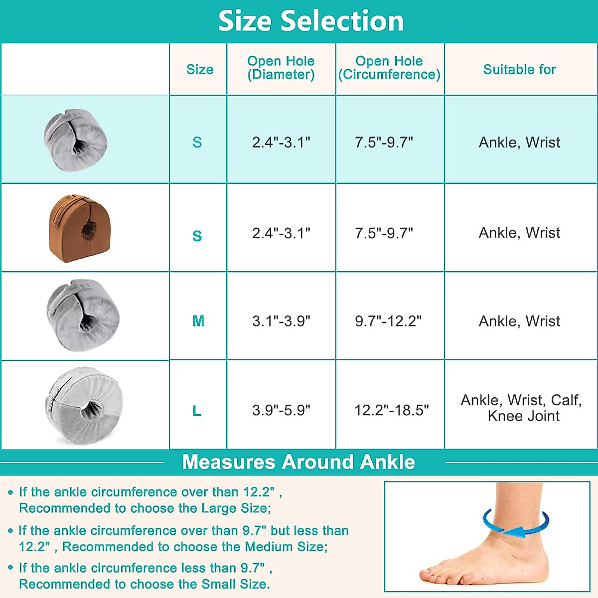 Foot Elevation Pillow Ankle Heel Elevator Wedge Foot Support Pillow Medical Ankle Cushion for Bed Sore Foot Pressure Ulcer Sleeping Feet Leg Rest Elevated Support Foam Surgery Recovery (Small, 1PCS)