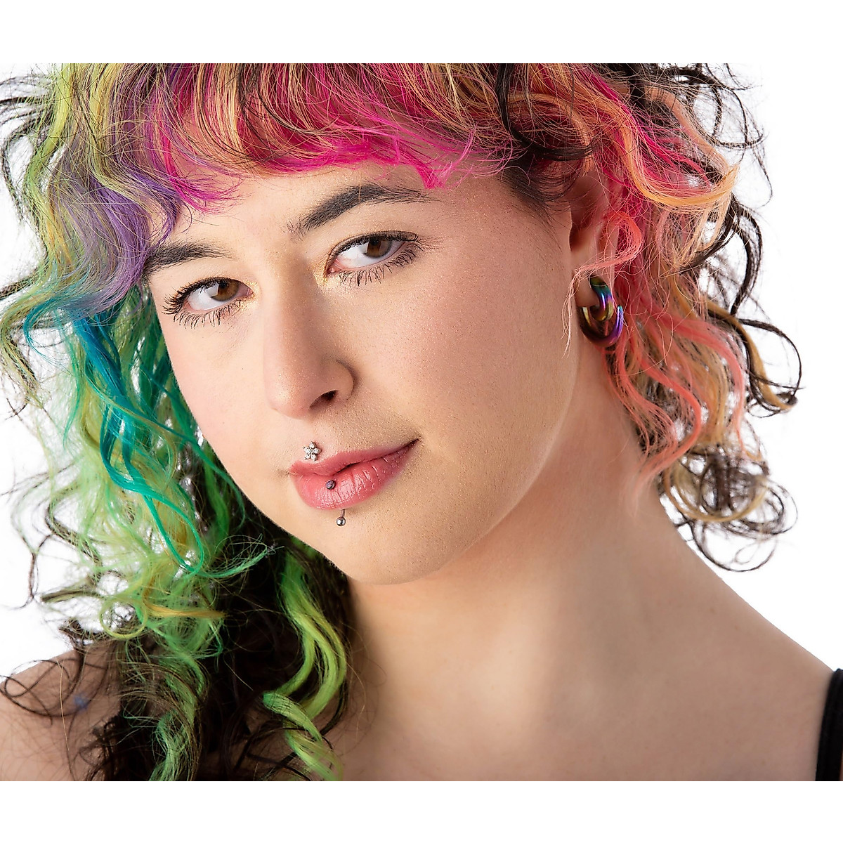 Pierced Owl Stainless Steel Spiral Tapers, Sold as a Pair (6mm (2GA), Rainbow)