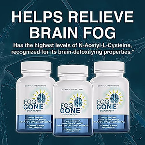 Fog Gone Brain Health Supplement | Nootropic Formula Helps Clear Brain Fog & Cognitive Brain Fatigue | Aids in Boosting Focus, Concentration & Clarity | Caffeine-Free | 30-Day Supply