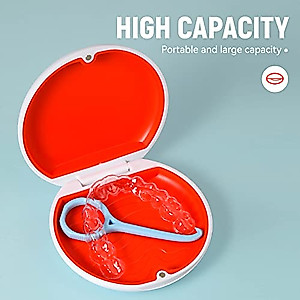 Annhua Retainer Container Case Partial Denture Case Retainer Box with Magnetic Closure, Mouthguard Case Denture Case Night Guard Case Slim for Household|Travel|Office - Blue