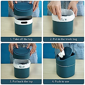 Business King Mini Trash Can with Lid 2 pcs & Trash Bag 360 pcs
