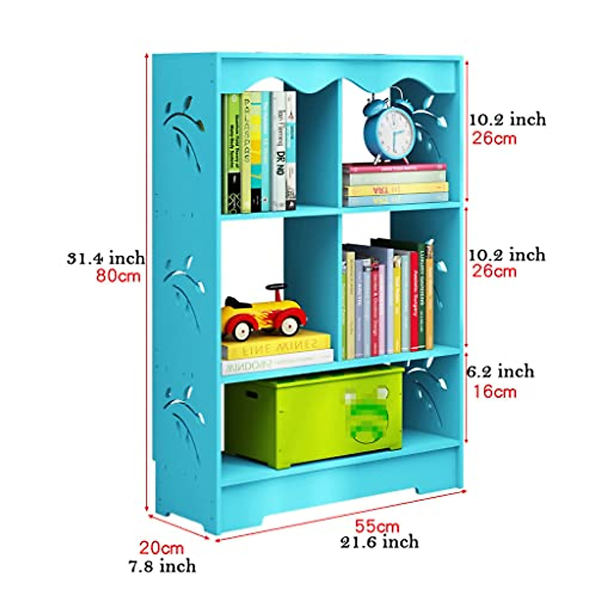 TISTIK Librero Estantería 5 Cube Bookcase Freestanding 3 Tier Open Bookshelf Modern Toy Storage Rack MDF Storage Display Cabinet for Bedroom Living Room Organizer Decor