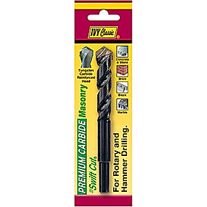 IVY Classic 10250 1 x 6-Inch Premium Carbide Masonry Drill Bit, 1/2-Inch Reduced Shank, 1/Card