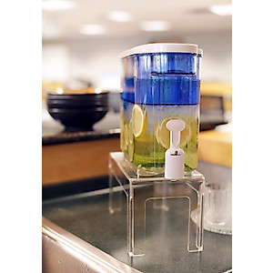 The Beverage Butler Countertop Water Filter Pitcher Stand - Clear Heavy Duty Acrylic Frame - 12" x 6" x 6" - Compatible with Brita UltraMax, PUR Ultimate and, ZeroWater ZD018