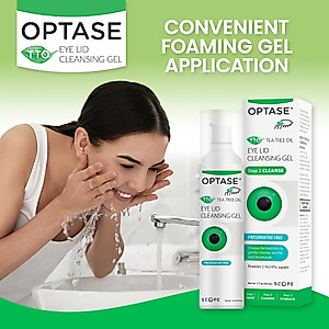 OPTASE TTO Eye Lid Cleansing Gel - Tea Tree Oil Cleanser - Preservative Free, Natural Ingredients - Soothes Dry Eye and Eyelid Irritation - Made With Pro-Vitamin B5-1.7 oz