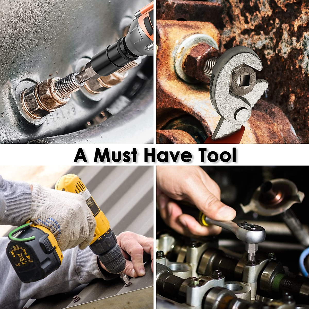 THINKWORK Upgraded Screw Extractor Set, 25-Piece 3/8" Inch Drive Easy Out Bolt Extractor Set, Multi-Spline, for Removing Broken Studs, Bolts, Screws