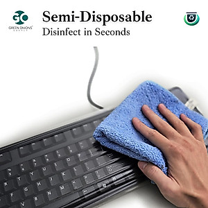 Green Onions Supply[3 Pack] Universal Fully Covered Flat Style 0.025mm Wipeable Superb Tactile Feeling Waterproof Anti-Dust Keyboard Cap Cover for Desktop Keyboard with Numeric Hospital/Dentist Use