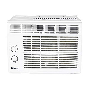 Danby DAC050MB1WDB 5,000 Window Air Conditioner, 2 Cooling and Fan Settings, Easy to Use Mechanical Rotary Controls, Ideal for Rooms Up to 150 Square Feet, 5000 BTU, White
