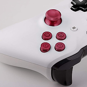 Metal Thumbsticks Joysticks for Xbox One Controller, Aluminum Alloy ABXY Bullet Buttons Analog Grip Replacement Parts for Xbox One, One S/X, Series X Controllers with Installation Tools(Red)
