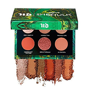 URBAN DECAY x Marvel Studios She-Hulk Mini Eyeshadow Palette - 6 Limited-Edition Matte & Moondust FX Shimmer Shades - Ultra-Blendable & Richly Pigmented - Vegan