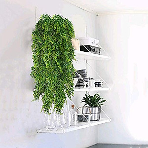 XHXSTORE 3.77 Ft Long Artificial Hanging Plants 2pcs Boston Ferns Faux Ivy Vines UV Resistant Outdoor Plastic Plants for Summer Garden Indoor Home Wall Party Garland Office Decor