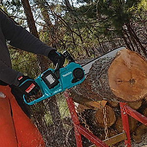 Makita XCU03PT1 18V X2 (36V) LXT Lithium-Ion Brushless Cordless 14" Chain Saw Kit with, 4 Batteries (5.0Ah)
