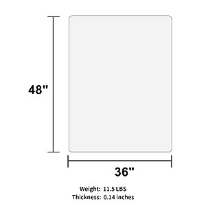 HEADMALL Rolling Chair Mat for Carpet Office Chair Floor Mats for Carpeted Floors 36 x 48 Inches Rectangle Clear Heavy Duty 0.14 Inches Thick (48x36 Inches)
