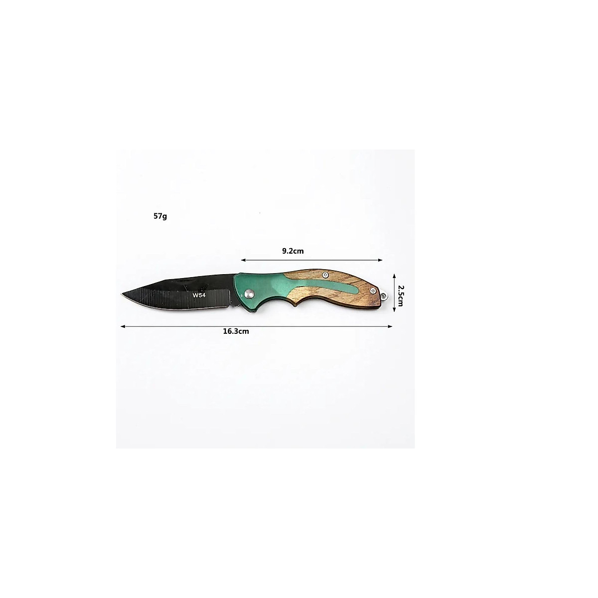Green and Wood Handle Pocket Knife Camping Thin and Lightweight