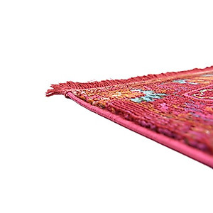 Unique Loom Baracoa Collection Area Rug - Rumba (8' 4" x 10' Rectangle, Red/ Brown)