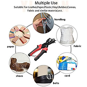 Leather Hole Punch Tool Set, Belt Hole Puncher Kit, Professional Puncher for Belt, Saddle, Dog Collars, Watch Strap, Shoe, Fabric, Paper, Craft Projects, Easily Punches Perfect Round Holes