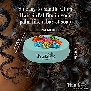 HairpinPal Magnetic Bobby Pin Holder - Easy Hair Clip and Pin Collector - Manage Hair Clips - Barrettes - Bobbi Pins - Keeps Rooms Tidy - Ideal for Travel - Sea Foam Teal - Made in the USA