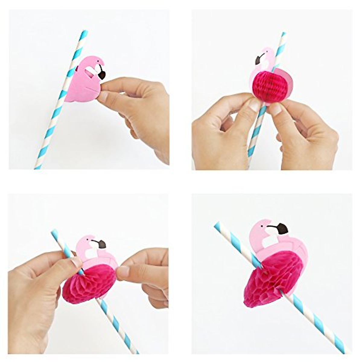 HANSGO 180PCS Halloween Paper Straws and Flamingo Paper Straws