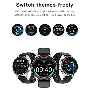 HYDZXINGW 2-in-1 Smart Watchs with Earbuds Build-in TWS Wireless BT5.0 Earphone Fitness Sports Health Monitor Black