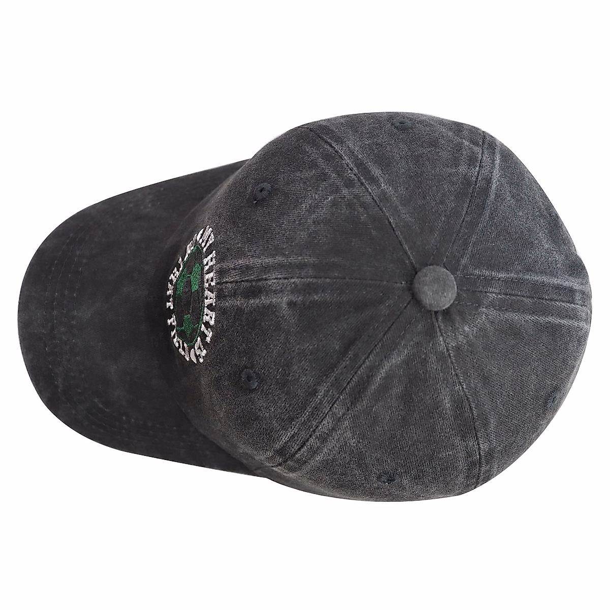 Soccer Ball Hats for Men Women, Funny My Heart is on That Field Soccer Hat, Adjustable Washed Vintage Cotton Embroidered Football Baseball Cap, Fathers Day Soccer Gifts for Dad Mom Grandma Grandpa