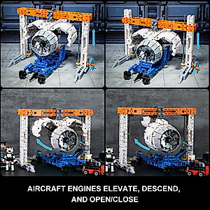 BRICKKK PANTASY City Aircraft Engine Workshop Building Sets for Adults, GE-90 Jet Engine Model Assembly & Transport Building Kit (1808 Pieces)