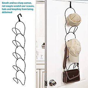 LMIP 15 Pack Hat Holder, Hanging Hat Holder Baseball Hat Holder Wig Organizer, Multifunctional Door/Wall Hat Organizer for Scarves, Handbags, Towels, Clothes, Tie Doors, Wall Hooks, Black (Black)