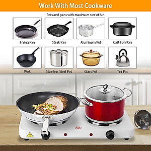 2000W Portable Electric Double Burner Hot Plate Cooktop Kitchen Cooking Stove