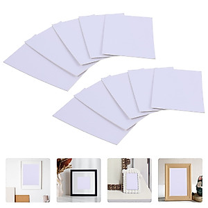TEHAUX 20pcs White Picture Mat Set Uncut Photo Mats Photo Frame Backing Matting Picture Board Mat Paperboard Core Bevel Cut Mattes for Photos Artworks Craft Supplies