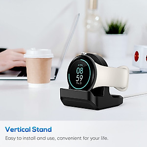 2-Pack Silicone Stand for Google Pixel Watch Charger, YUANHOT Charger Stand Charging Base Holder with Integrated Cable Management Slot, Black (Cable Not Included)