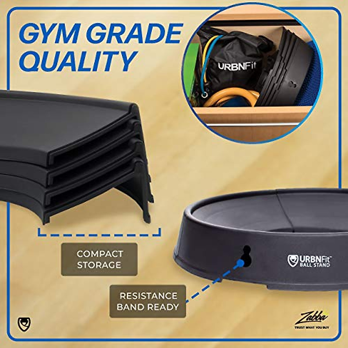 URBNFit Exercise Ball Chair Stand - 4-Piece Base for Yoga, Swiss, Stability and Office Balance Balls - Use for Sitting, Pregnancy Exercises or Gym Workout Routine