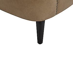 Amazon Brand – Stone & Beam Hansberry Wingback Leather Living Room Accent Chair, 32.7''W, Cognac