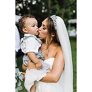 SNOWH Crystal Crowns and Tiaras Princess Wedding Crown Rhinestone Birthday Tiara Pageant Headband Bridal Hair Headpieces for Women and Girls Silver