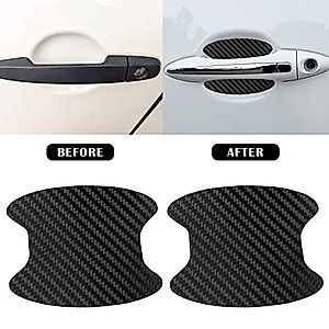kingsea 4PCS Car Door Handle Scratch Protector,TPU 3D Carbon Fiber Texture Car Door Handle Paint Scratch Protector Sticker Universal (Style 7)
