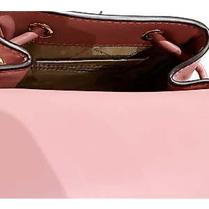 Michael Kors Phoebe XS Rose Pink Smooth Leather Flap Drawstring Backpack