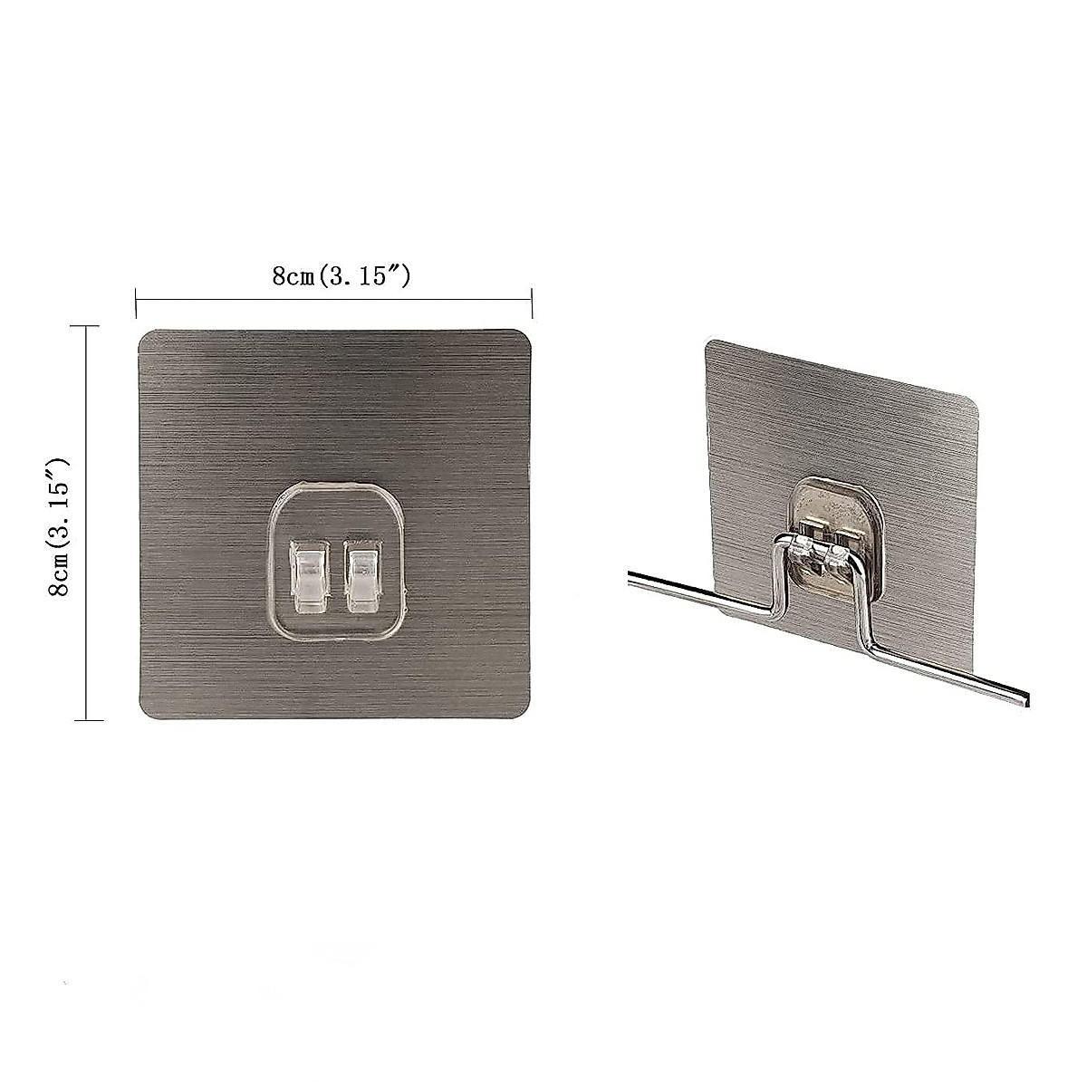 Ibuz.in Bathroom Shelf Adhesive Hooks Sticker Strong Hooks for Shower Caddy Basket Double Claw Wall Hooks Sticker for Kitchen Bathroom (7 x 7 cm) Pack of 8Pcs (8, Gold)