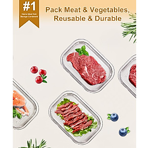 OHWATC Deli Meat Container for Fridge Airtight Lunch Meat Storage Boxes For Refrigerator Bacon Stackable Food Storage Boxes With Lid Meal Prep Containers For Cold Cuts BPA-Free (1 Lid, 1Pcs)