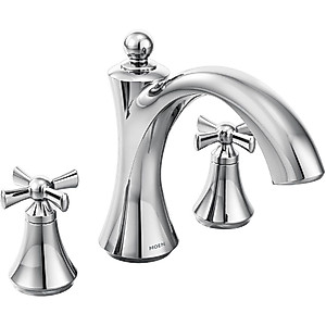 Moen T657 Wynford Two-Handle Non Diverter Roman Tub Faucet, Chrome